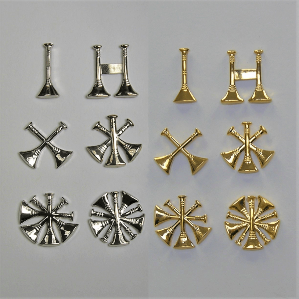FD Collar Brass: Silver/Gold Cut-Out Rank - Shop ELC